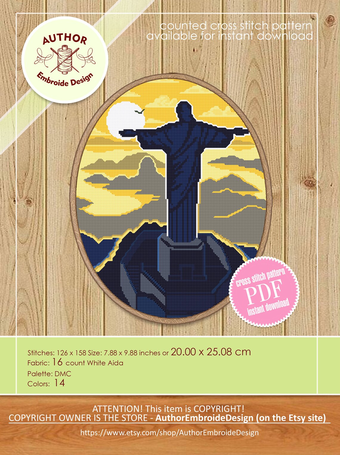 Brazil Rio De Janeiro Cross Stitch Pattern PDF Download - Etsy
