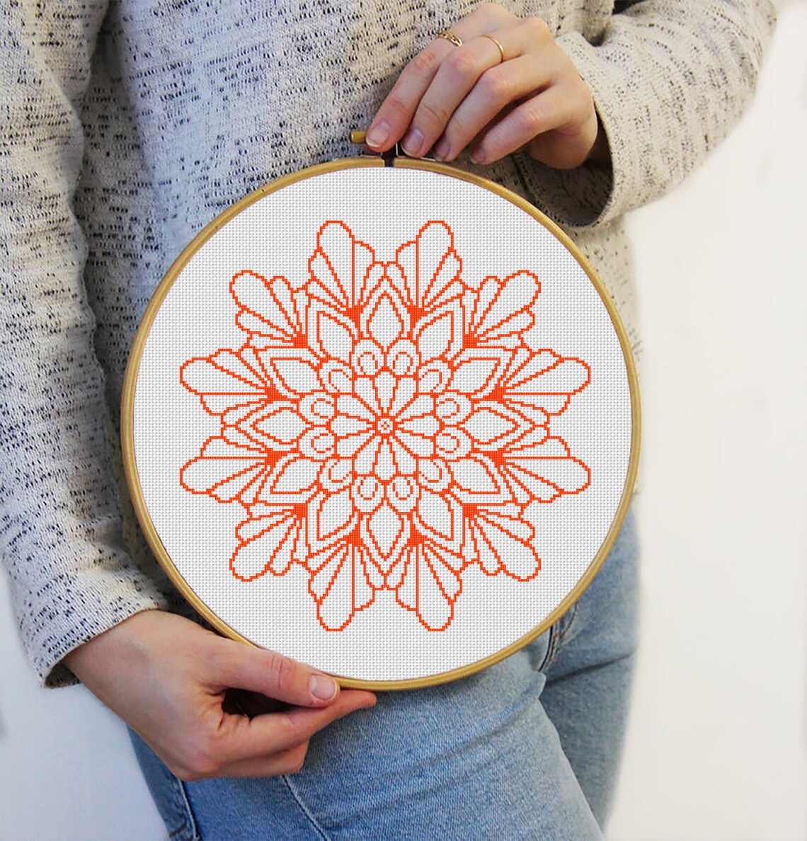 Mandala Set Cross Stitch Pattern Download PDF, Monochrome Mandala Hand ...