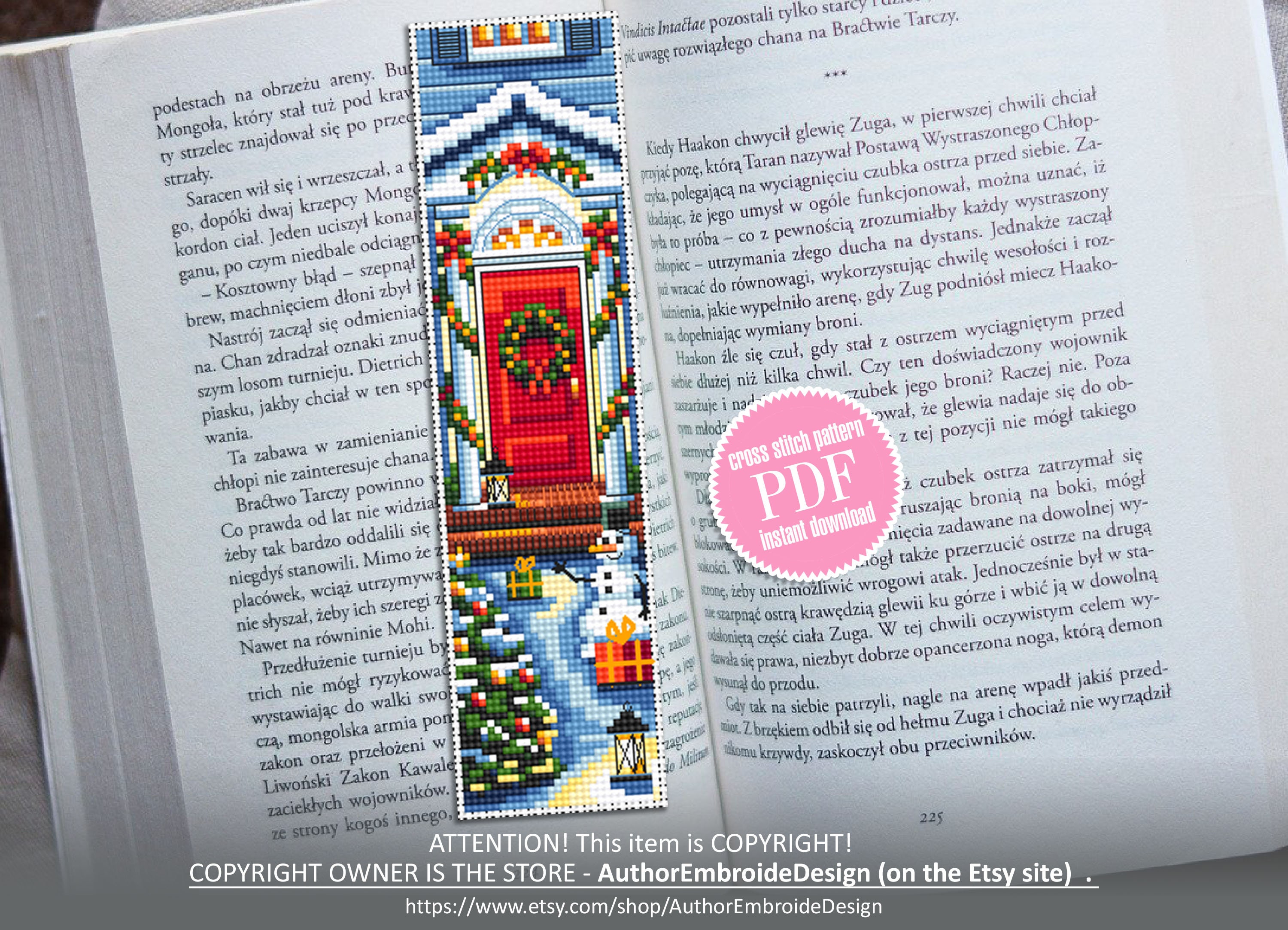 Christmas Bookmark Set Cross Stitch Pattern Download PDF Holiday ...