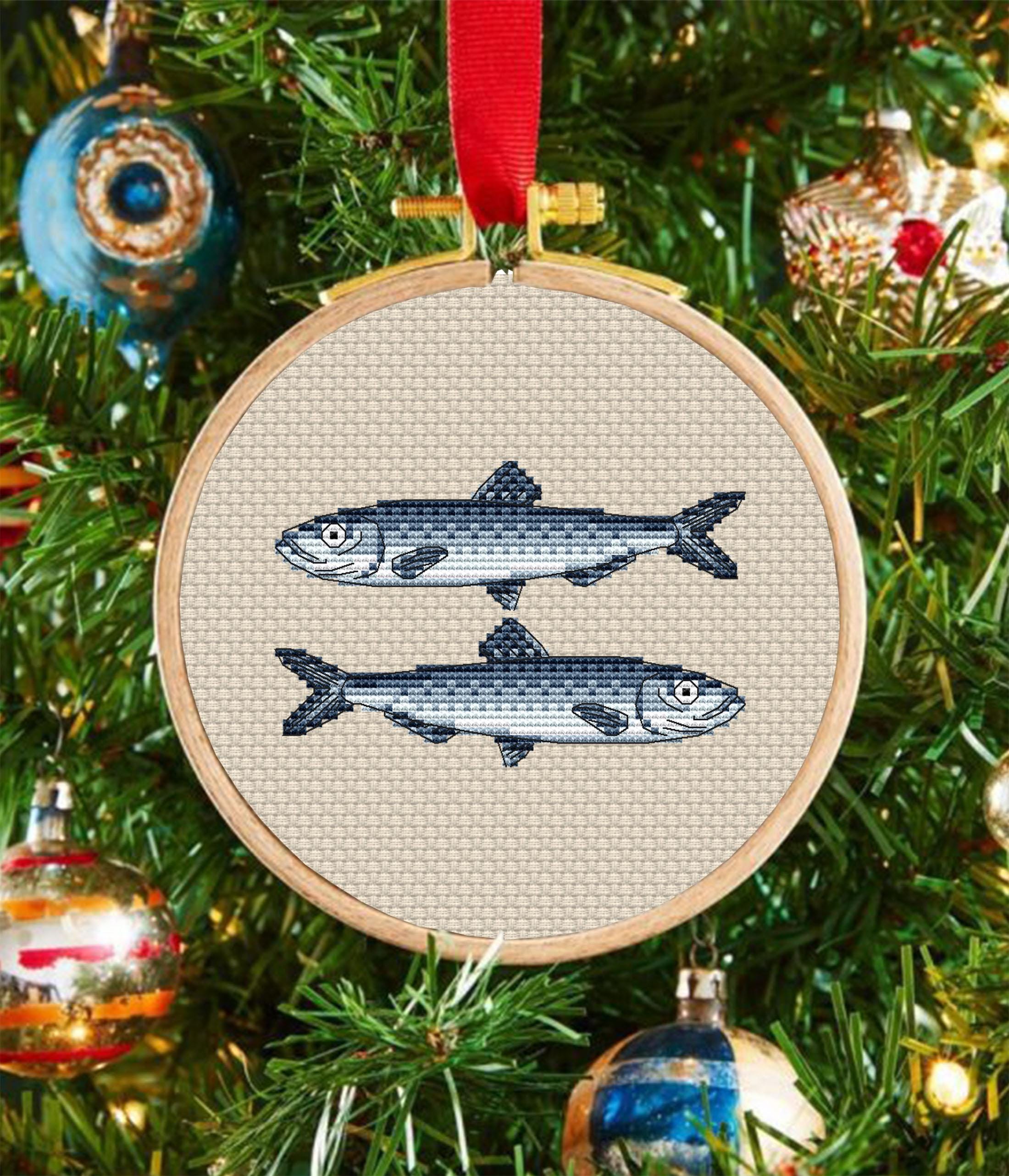 Sardines Cross Stitch Pattern PDF Download Mini Fish Cross Stitch Chart ...