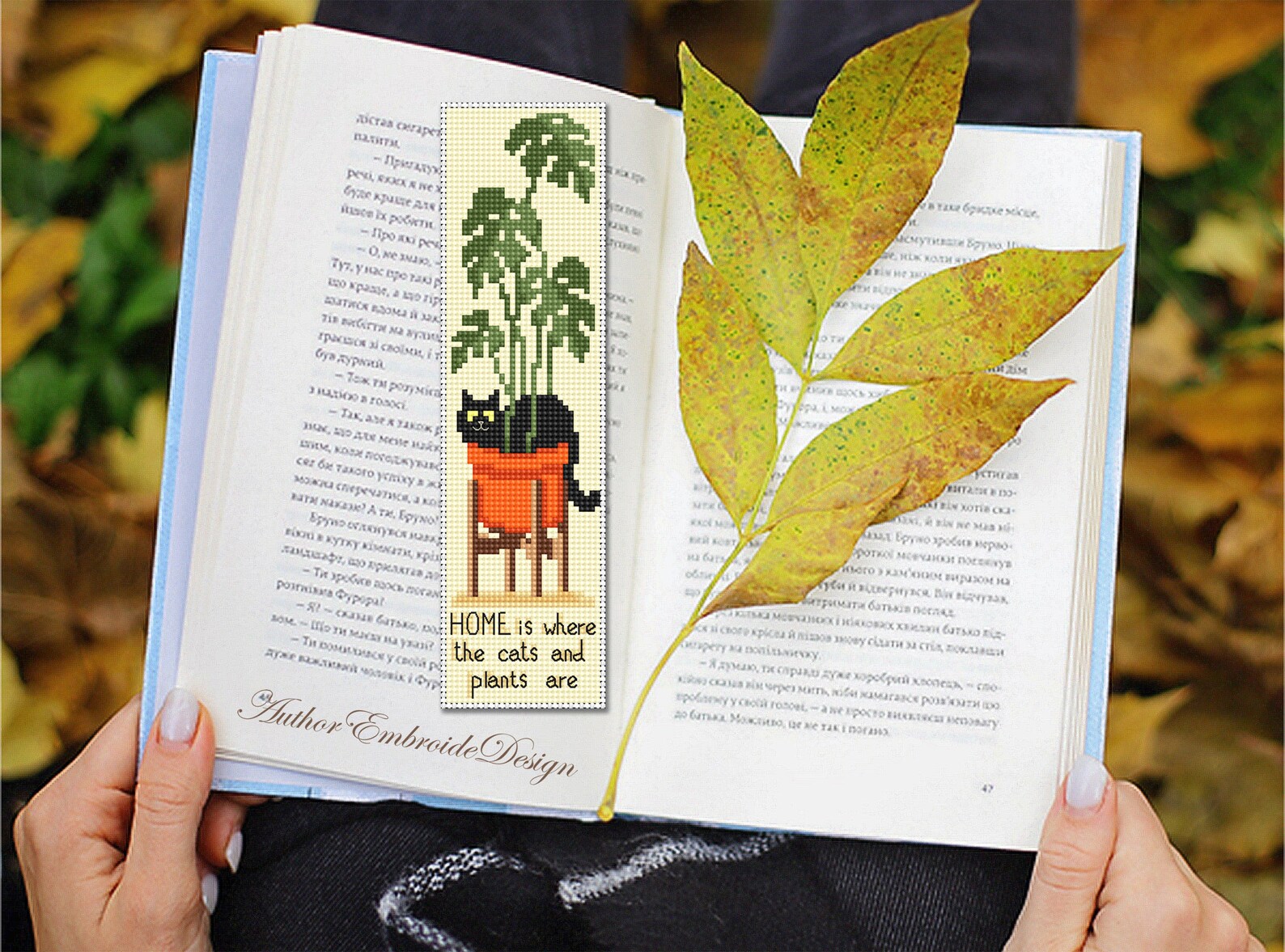 Cat Bookmark Cross Stitch Pattern Download PDF Black Cat Cross Stitch ...