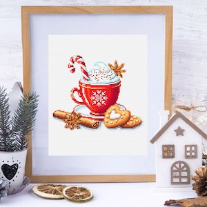 Christmas Coffee Cross Stitch Pattern Download PDF, Christmas Cross ...
