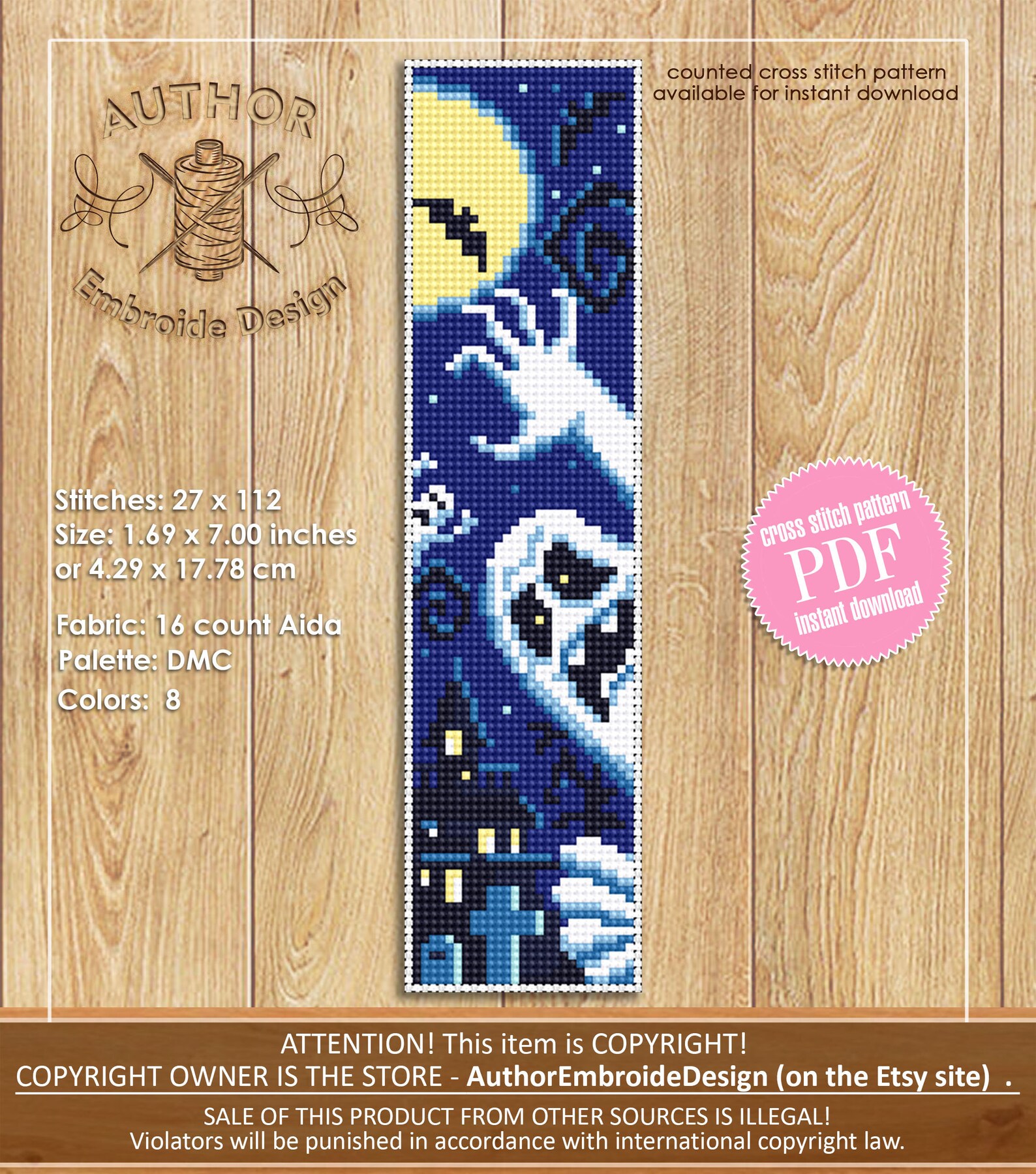 Halloween Bookmark Set Cross Stitch Pattern Download PDF - Etsy