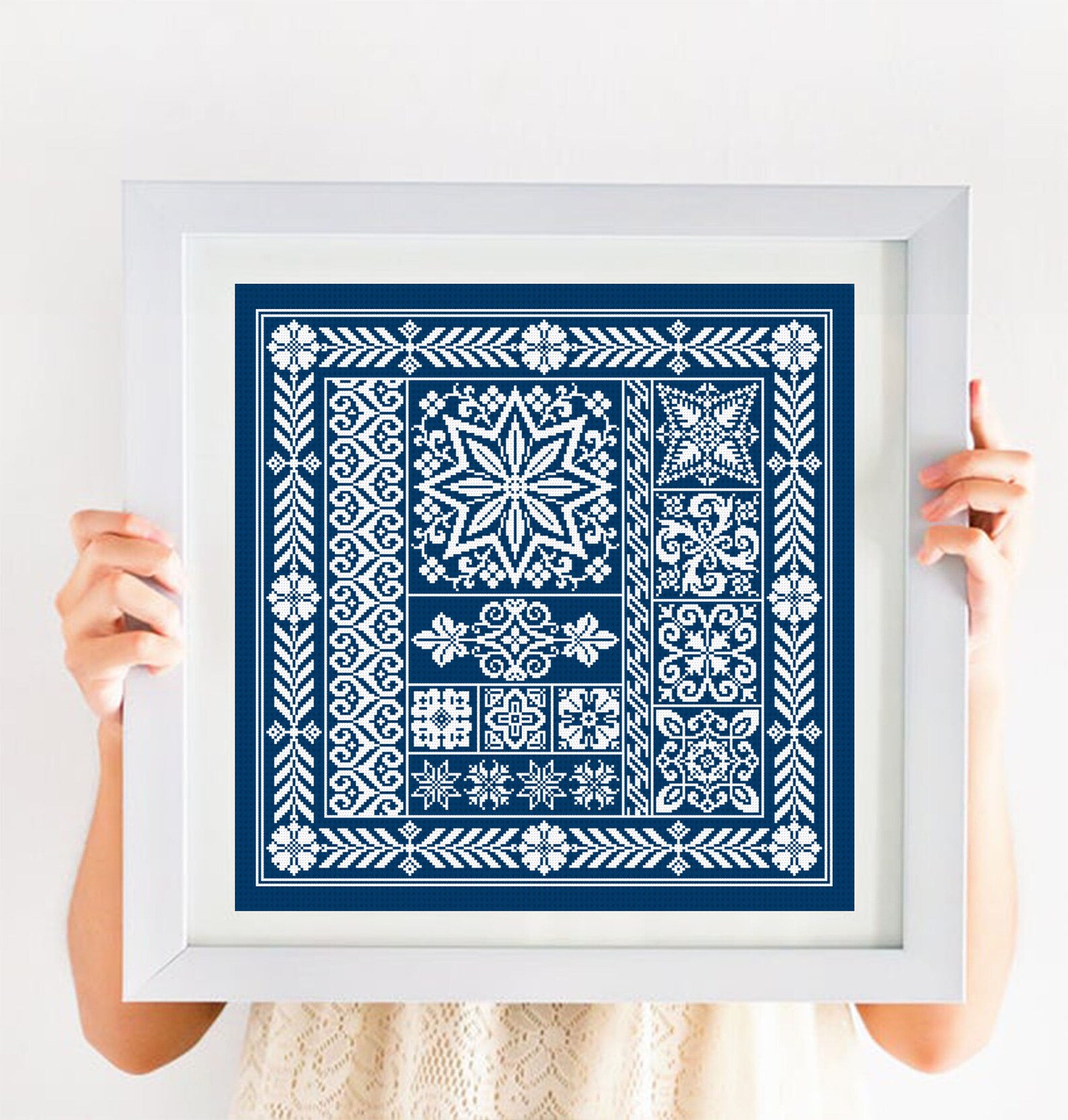 Quaker Sampler Cross Stitch Pattern PDF Download Scandinavian - Etsy