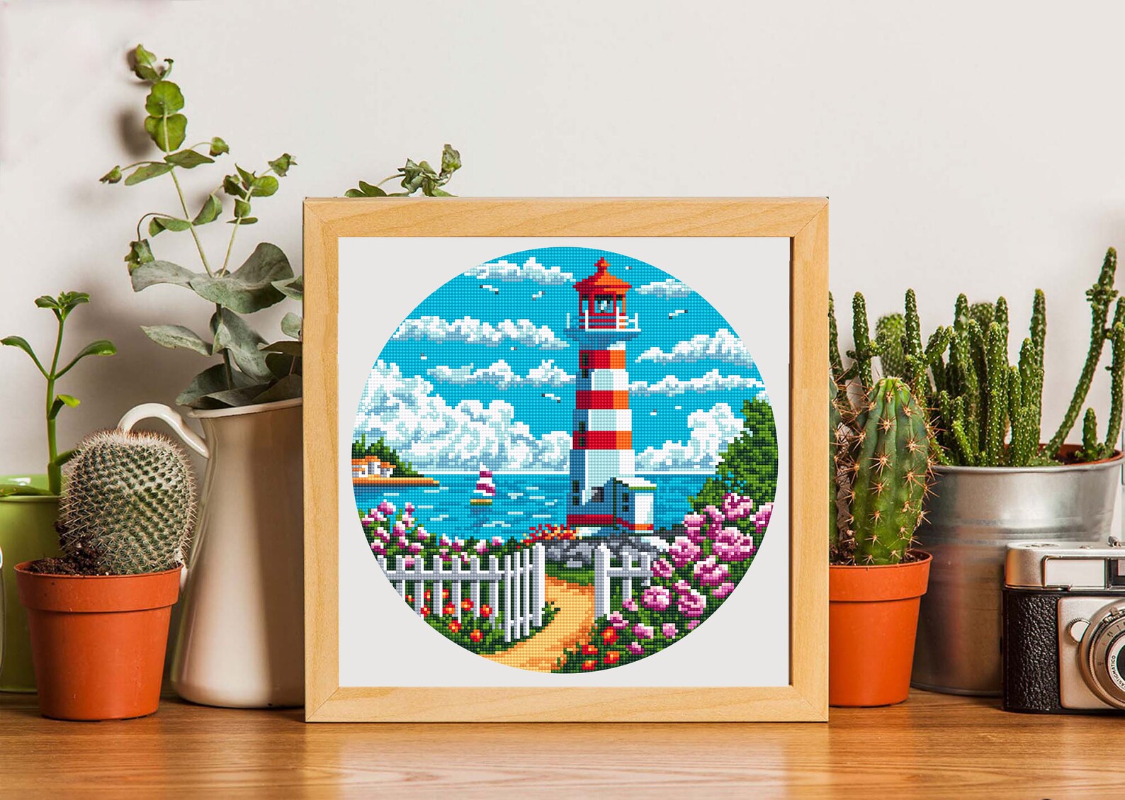 Lighthouse Cross Stitch Pattern Download PDF Nature Landscape - Etsy