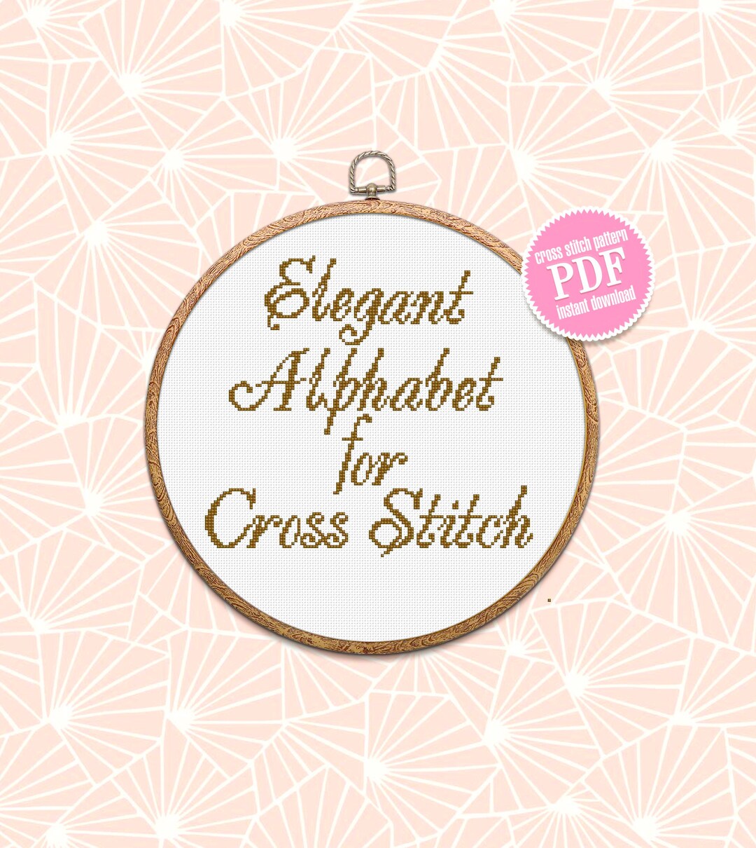 Alphabet Cross Stitch Pattern PDF Calligraphy Stitch Font - Etsy