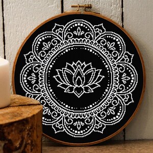 Lotus Mandala Cross Stitch Pattern Download PDF Flower Lotus Cross ...