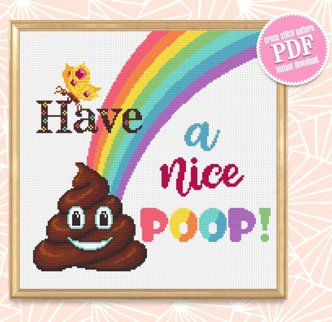 Poop Emoji Cross Stitch Pattern PDF Download Have a Nice Poop Cross ...