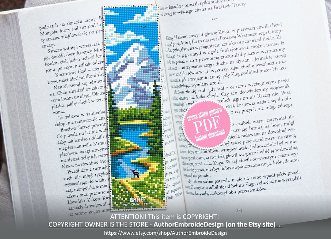 Banff National Park Bookmark Cross Stitch Pattern PDF Download Nature ...
