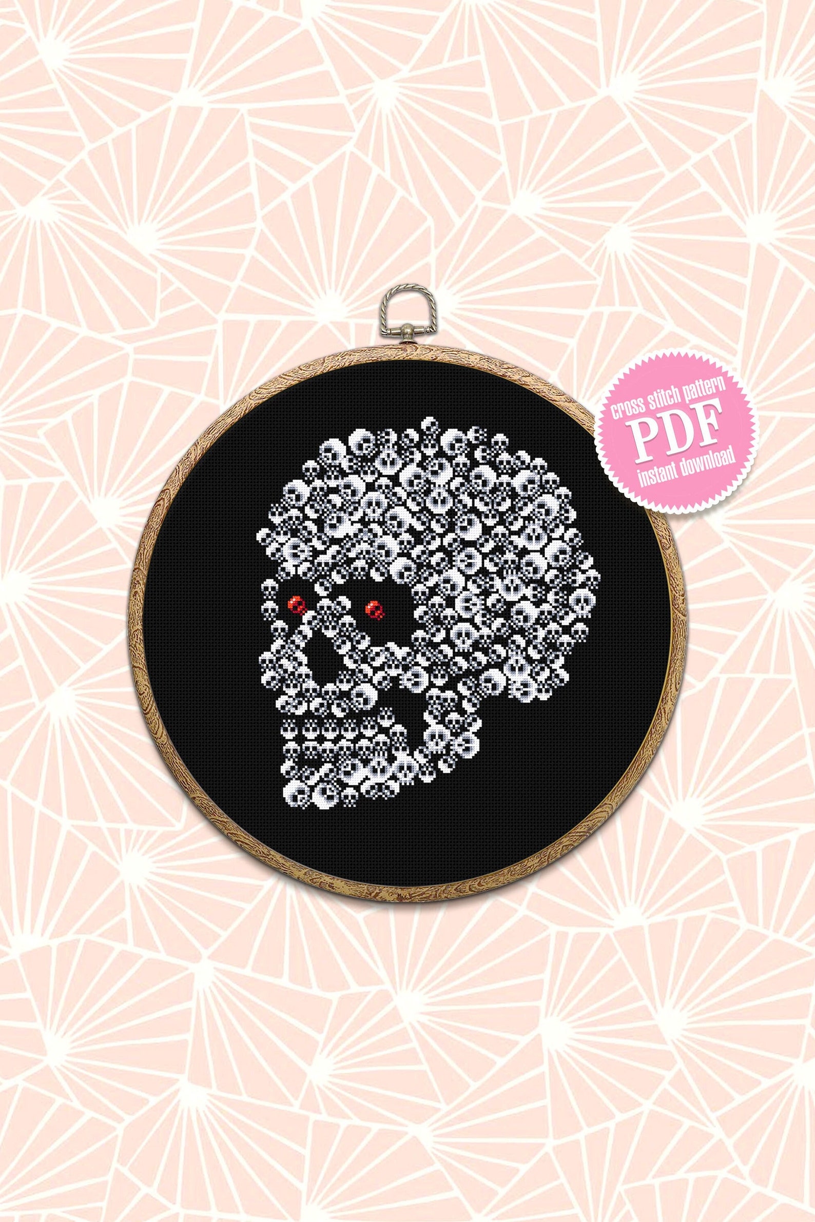 Halloween Skulls Cross Stitch Pattern Download PDF Gothic - Etsy