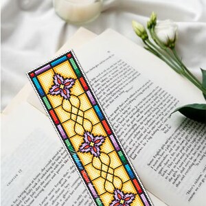 Stained Glass Bookmark Cross Stitch Pattern PDF Download Stained Glass ...