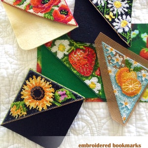 Corner Bookmark Cross Stitch Pattern PDF Download, Pie Cross Stitch ...