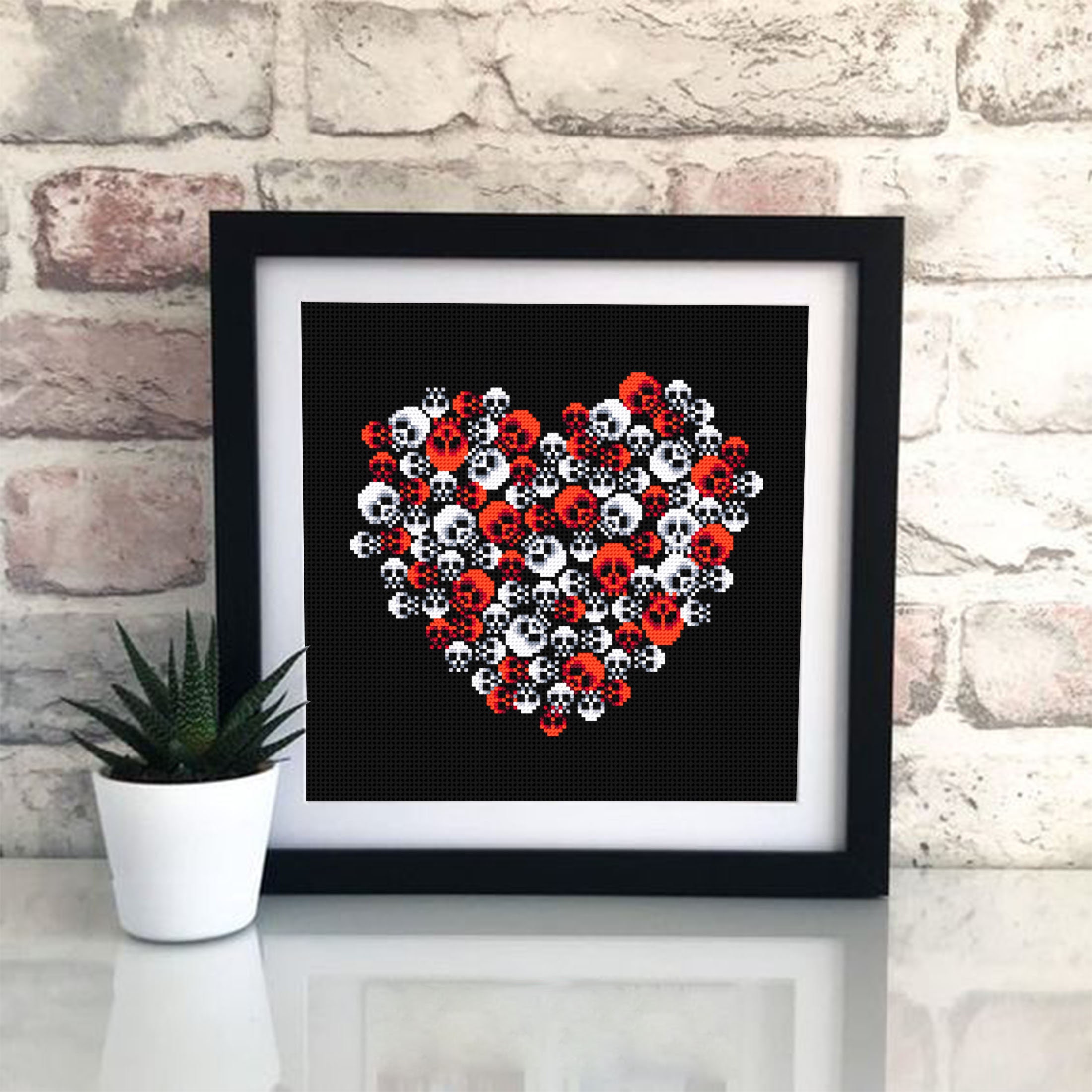 Gothic Heart Cross Stitch Pattern Download PDF Gothic - Etsy