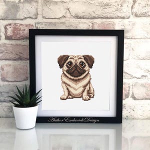 Pug Dog Cross Stitch Pattern PDF Download Small Pet Cross Stitch Chart ...