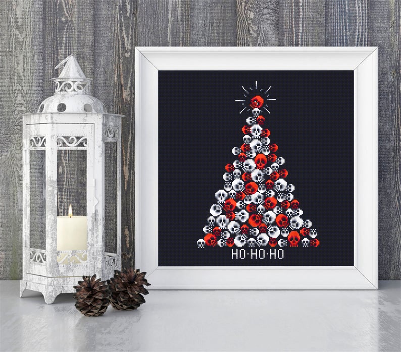 Horror Christmas Tree Cross Stitch Pattern Download PDF Spooky - Etsy