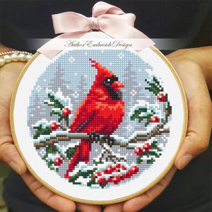 Christmas Cardinal Cross Stitch Pattern PDF Download Red Bird Cross ...