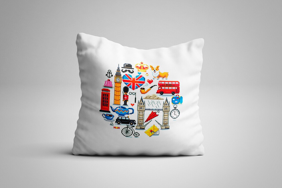 England Cross Stitch Pattern Download PDF United Kingdom Pattern Round ...