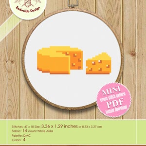 Cheese Small Cross Stitch Pattern PDF Mini Cross Stitch Chart ...