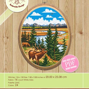Yellowstone National Park Cross Stitch Pattern PDF Download Nature ...