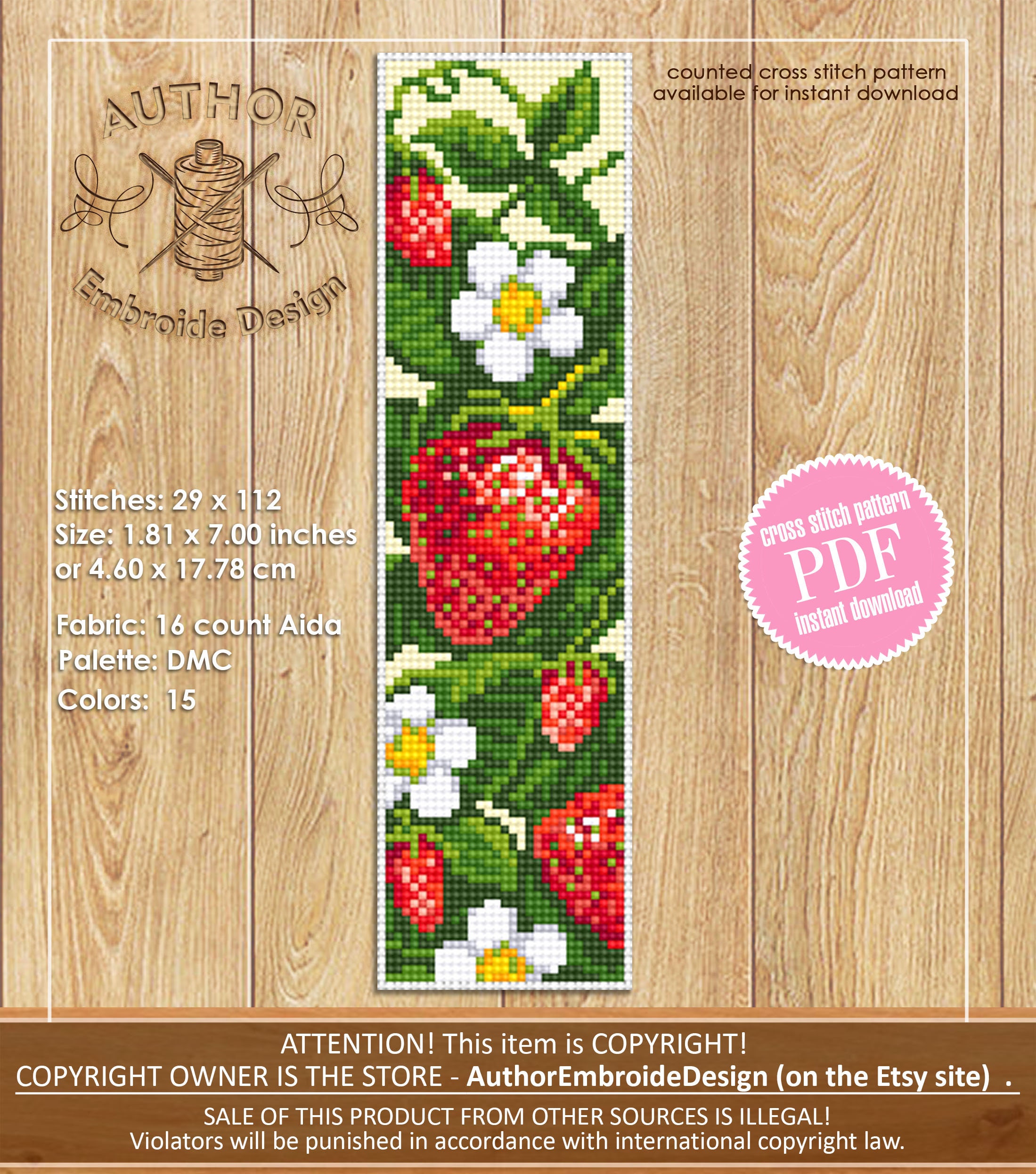 Floral Bookmark Set Cross Stitch Pattern PDF Download Handmade - Etsy