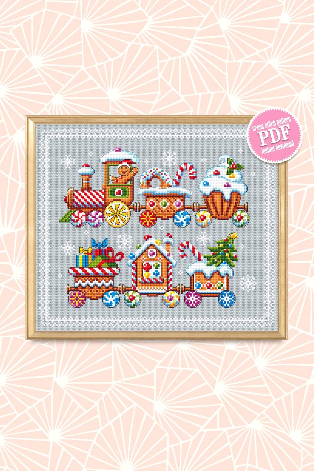 Christmas Gingerbread Cross Stitch Pattern Download PDF - Etsy