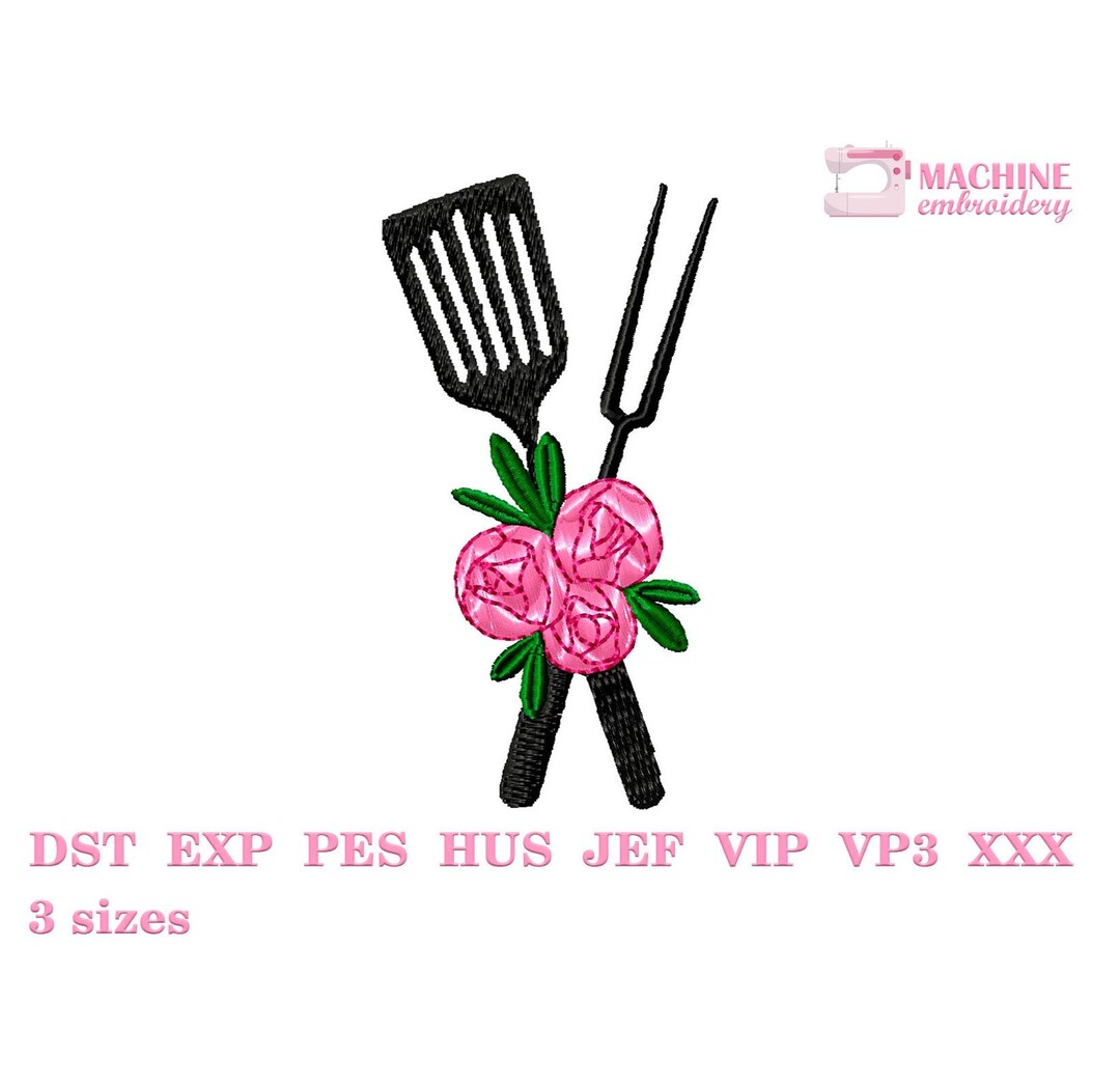 Kitchen Utensils Embroidery Designs Machine Embroidery Pattern 3 Size ...