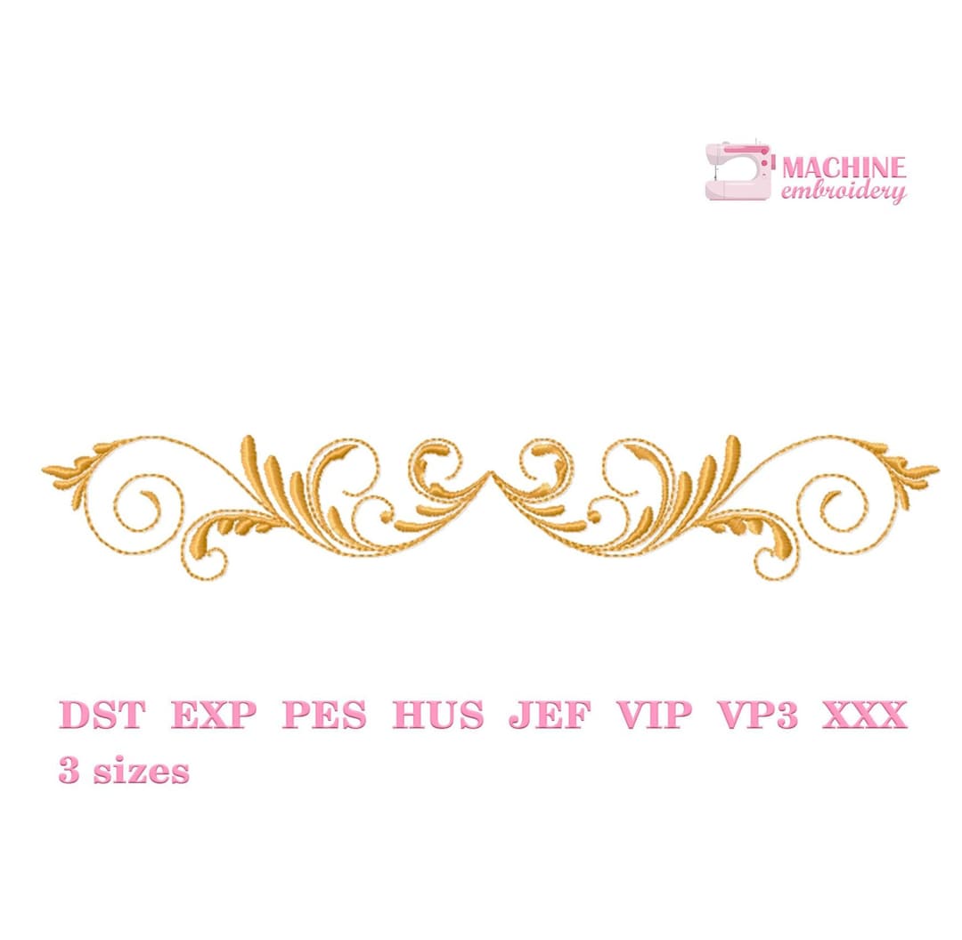 Scroll Border Embroidery Designs Machine Embroidery Pattern 3 Size ...