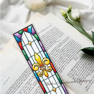 Stained Glass Bookmark Cross Stitch Pattern PDF Download Stained Glass ...