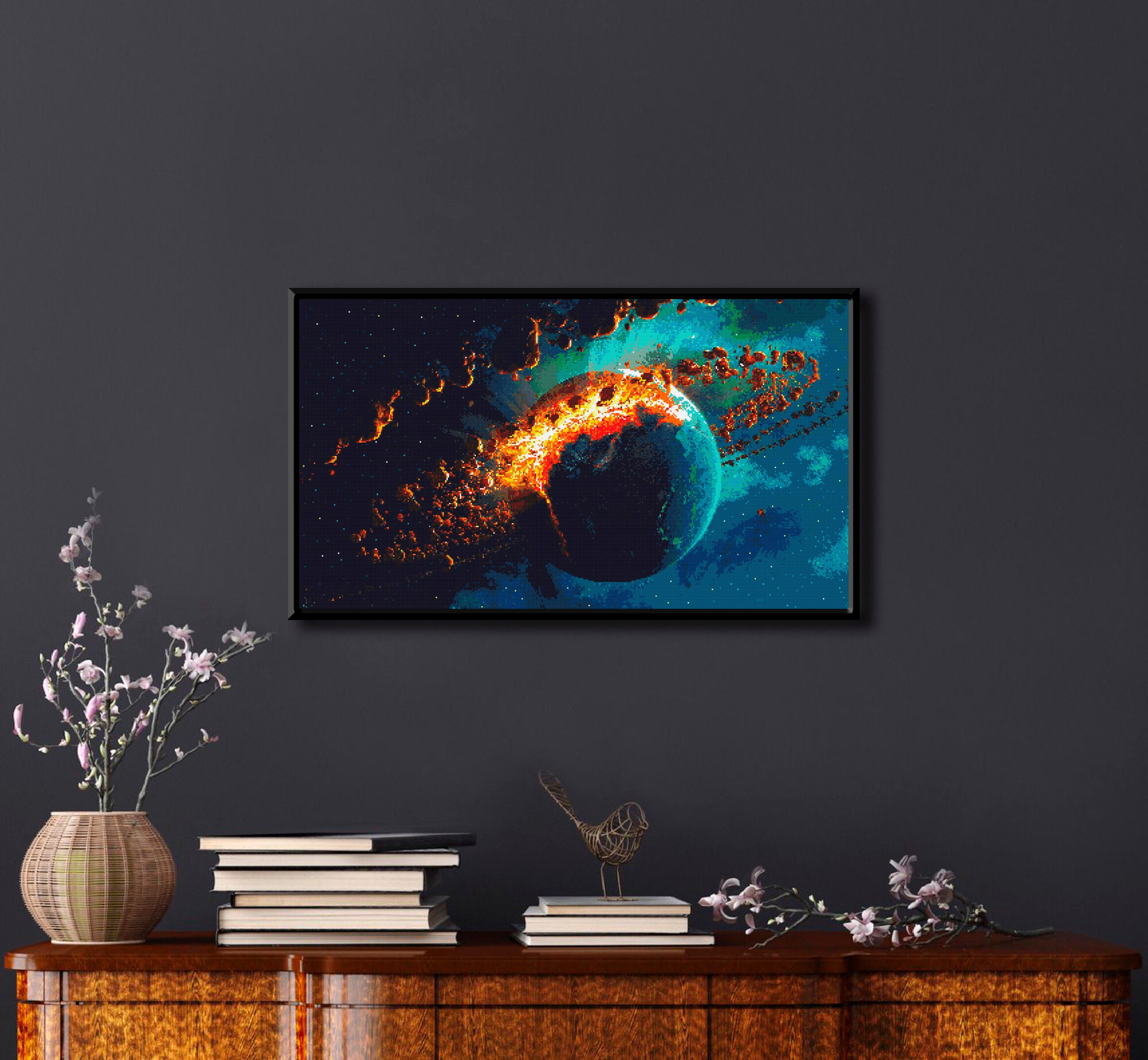 Galaxy Cross Stitch Pattern Download PDF Outer Space Cross - Etsy