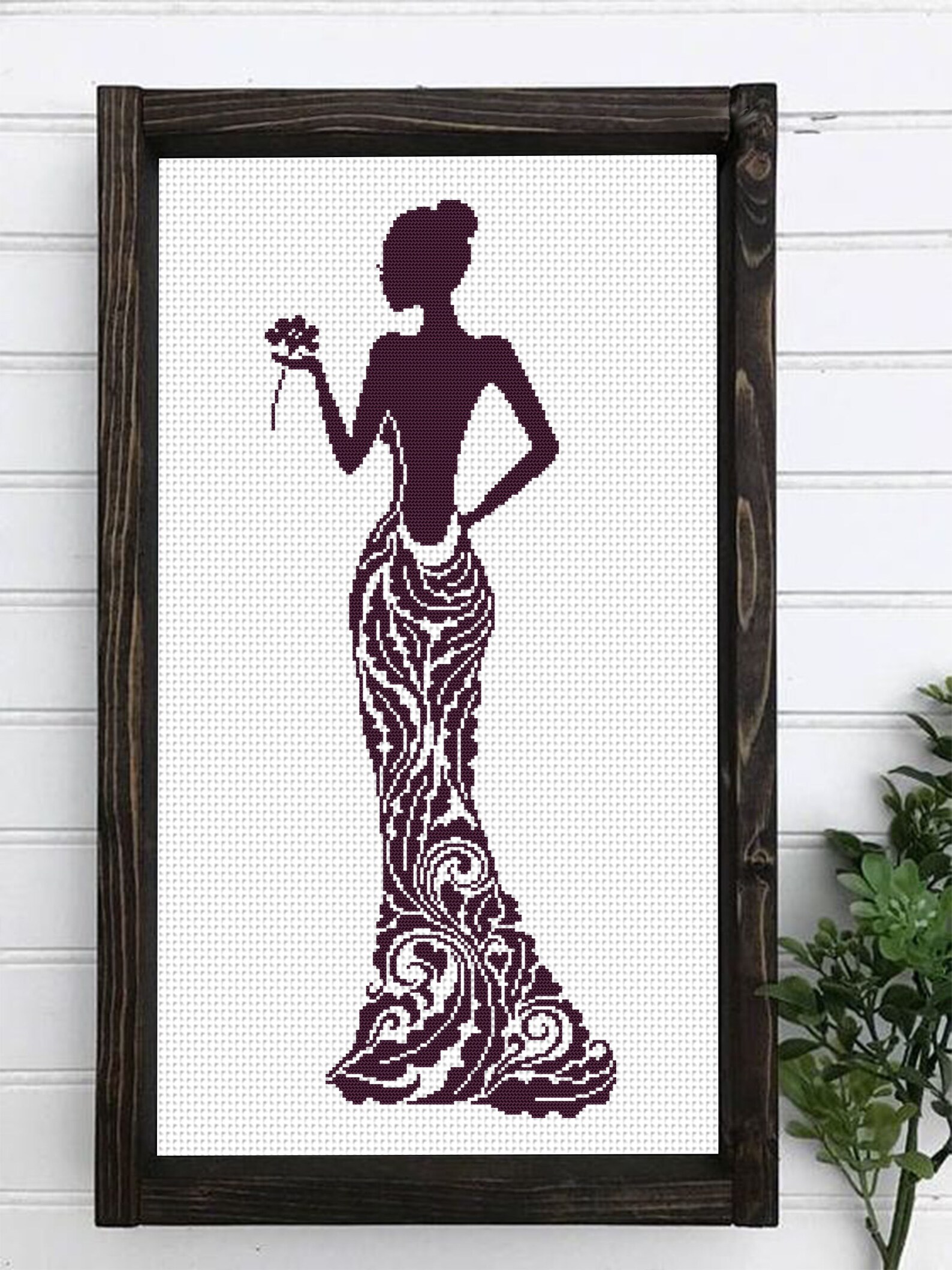 Elegant Dress Cross Stitch Pattern Download PDF Woman - Etsy