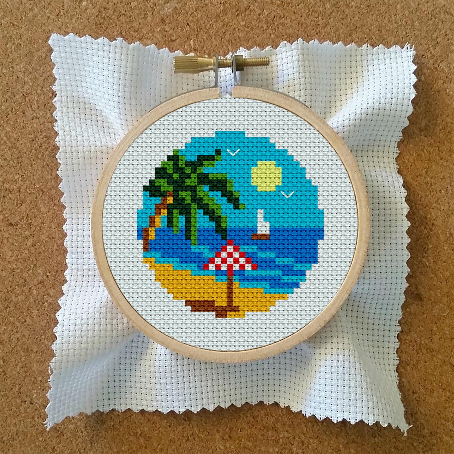 Small Cross Stitch Pattern Download PDF Nature Palm Beach Mini ...