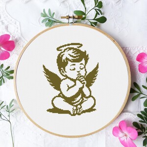 Baby Angel Cross Stitch Pattern PDF Download Angel Silhouette Cross ...