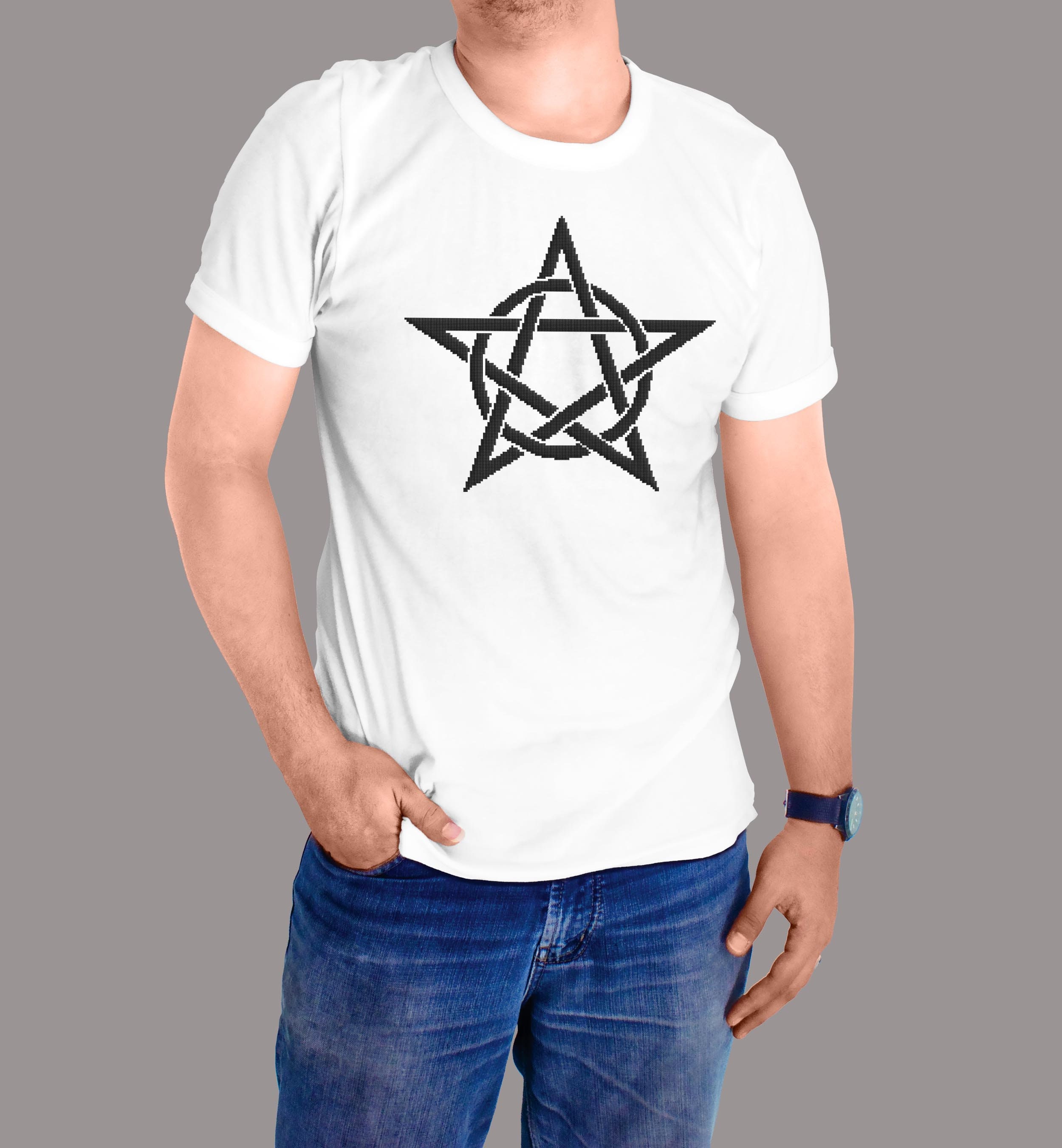 Gothic Cross Stitch Pattern Download PDF Pentagram Cross Stitch Chart ...