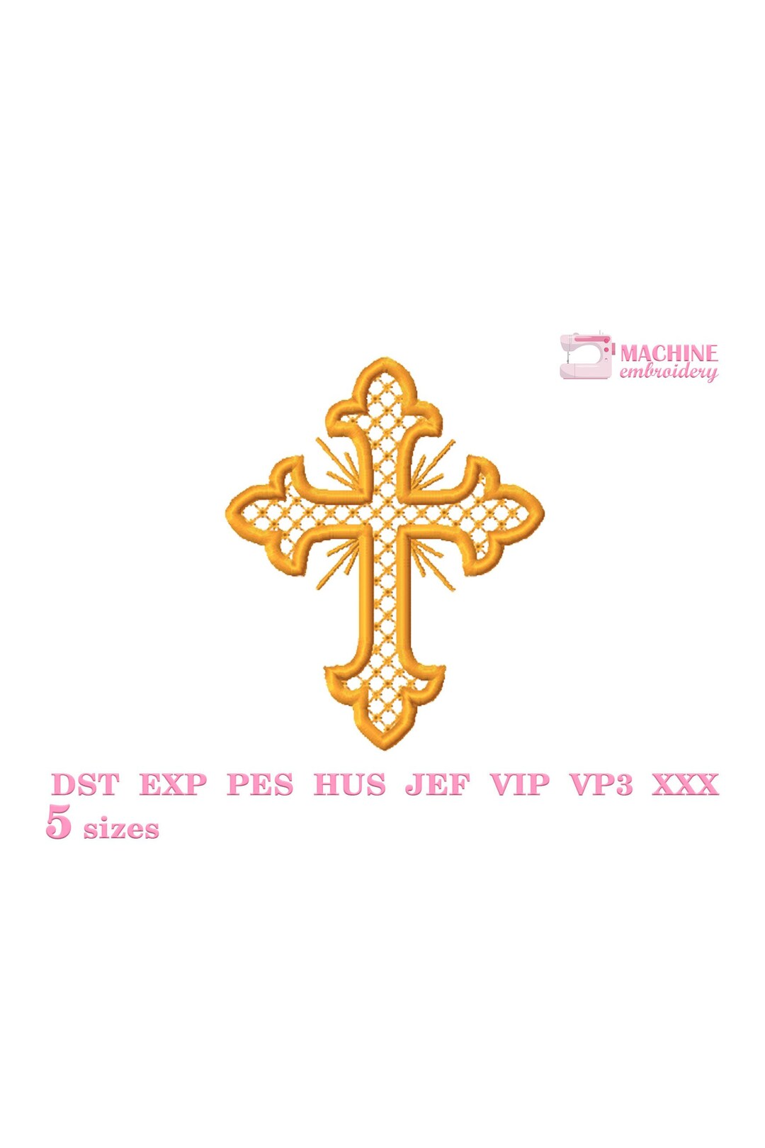 Religious Cross Embroidery Design Machine Embroidery Pattern 5 - Etsy