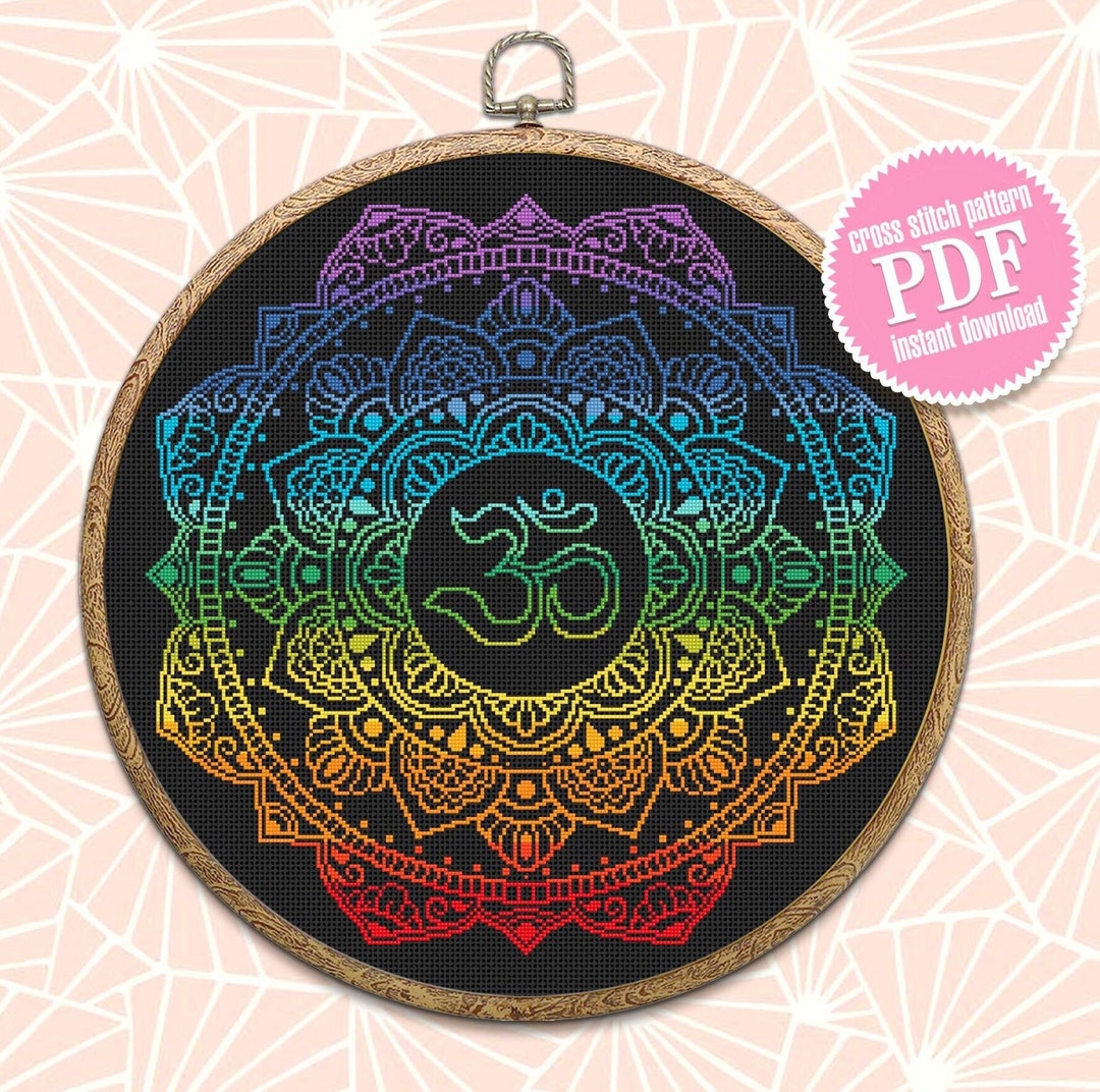Mandala Om Cross Stitch Pattern Download PDF Meditation Yoga Cross ...