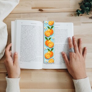 Orange Bookmark Cross Stitch Pattern Download PDF Modern Handmade ...