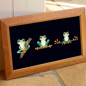 Small Tree Frog Cross Stitch Pattern PDF Set of 3 Frog Patterns Instant ...
