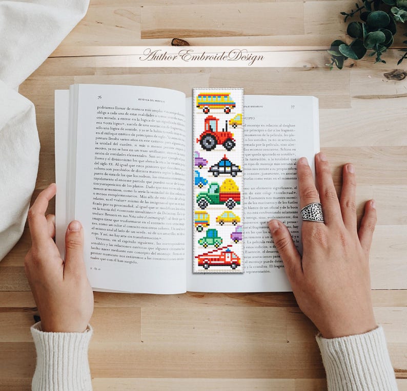 Vehicle Bookmark Cross Stitch Pattern PDF Instant Download Mini Cars ...