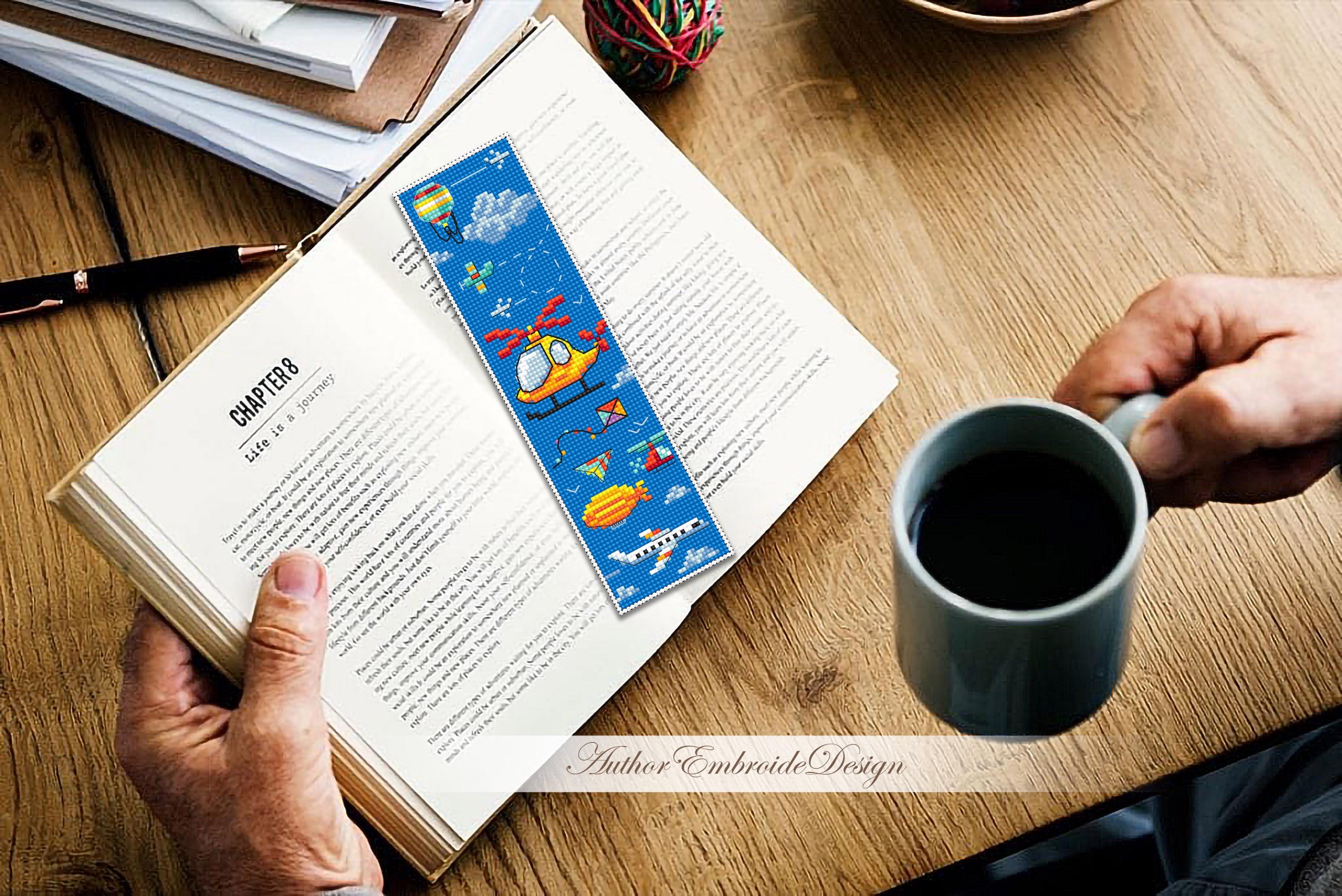 Aircraft Bookmark Cross Stitch Pattern PDF Download Helicopter Cross ...