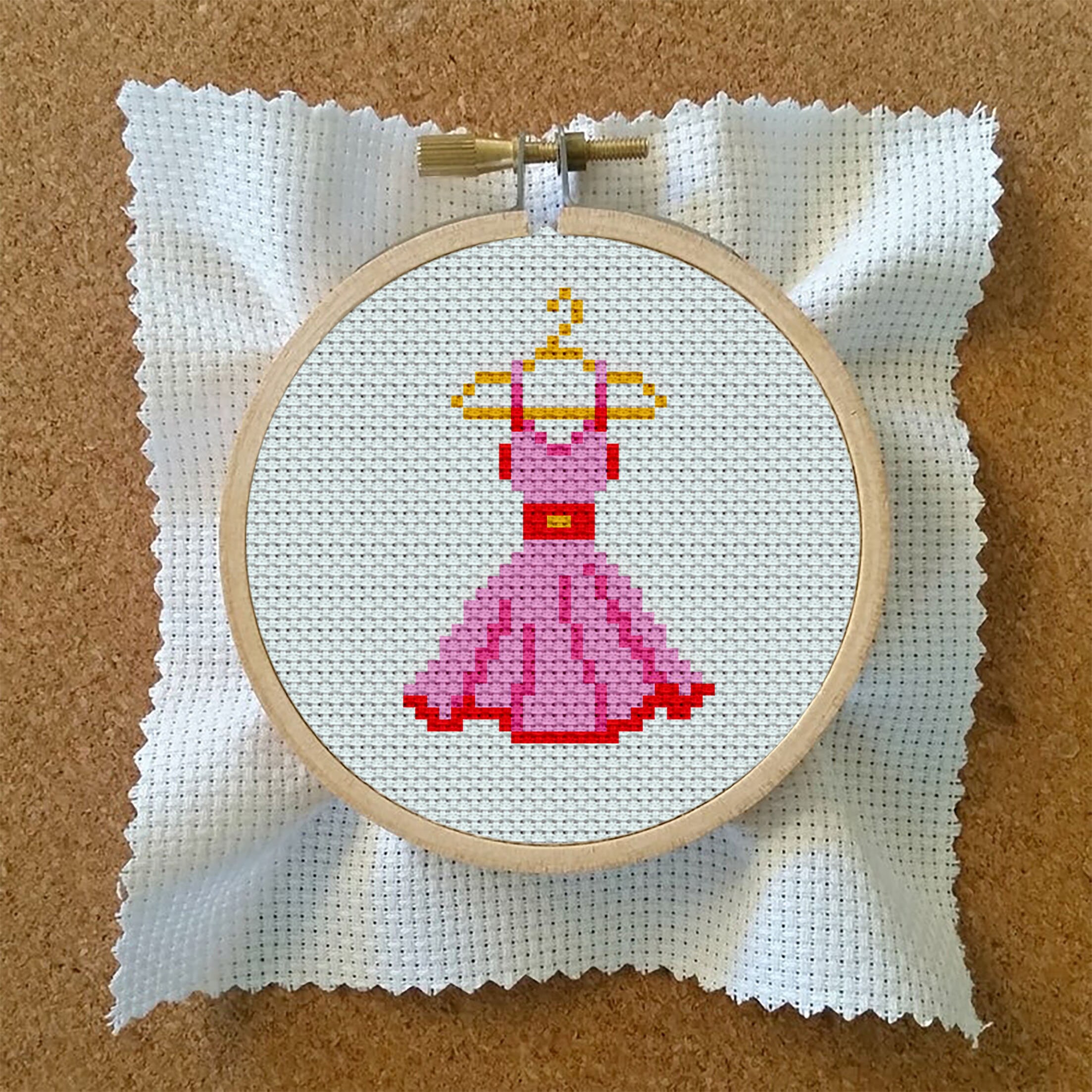 Pink Dress Small Cross Stitch Pattern PDF Mini Cross Stitch Chart ...