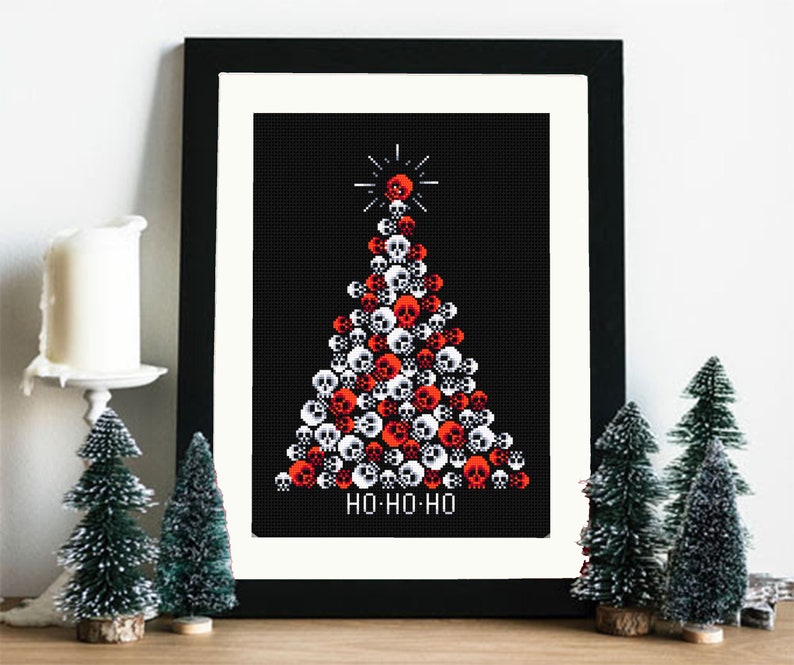 Horror Christmas Tree Cross Stitch Pattern Download PDF Spooky - Etsy