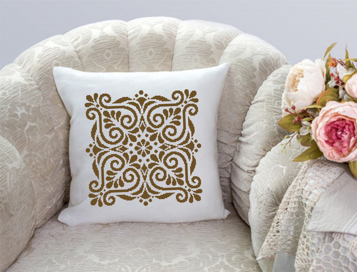 Square Mandala Cross Stitch Pattern Download PDF Modern - Etsy