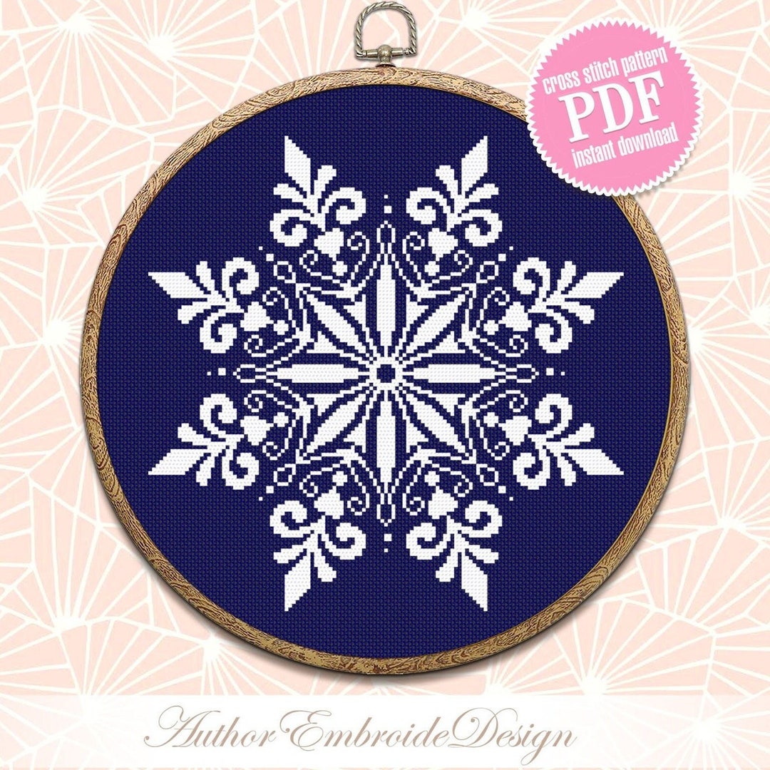 Mandala Snowflake Cross Stitch Pattern PDF Download Christmas Cross ...