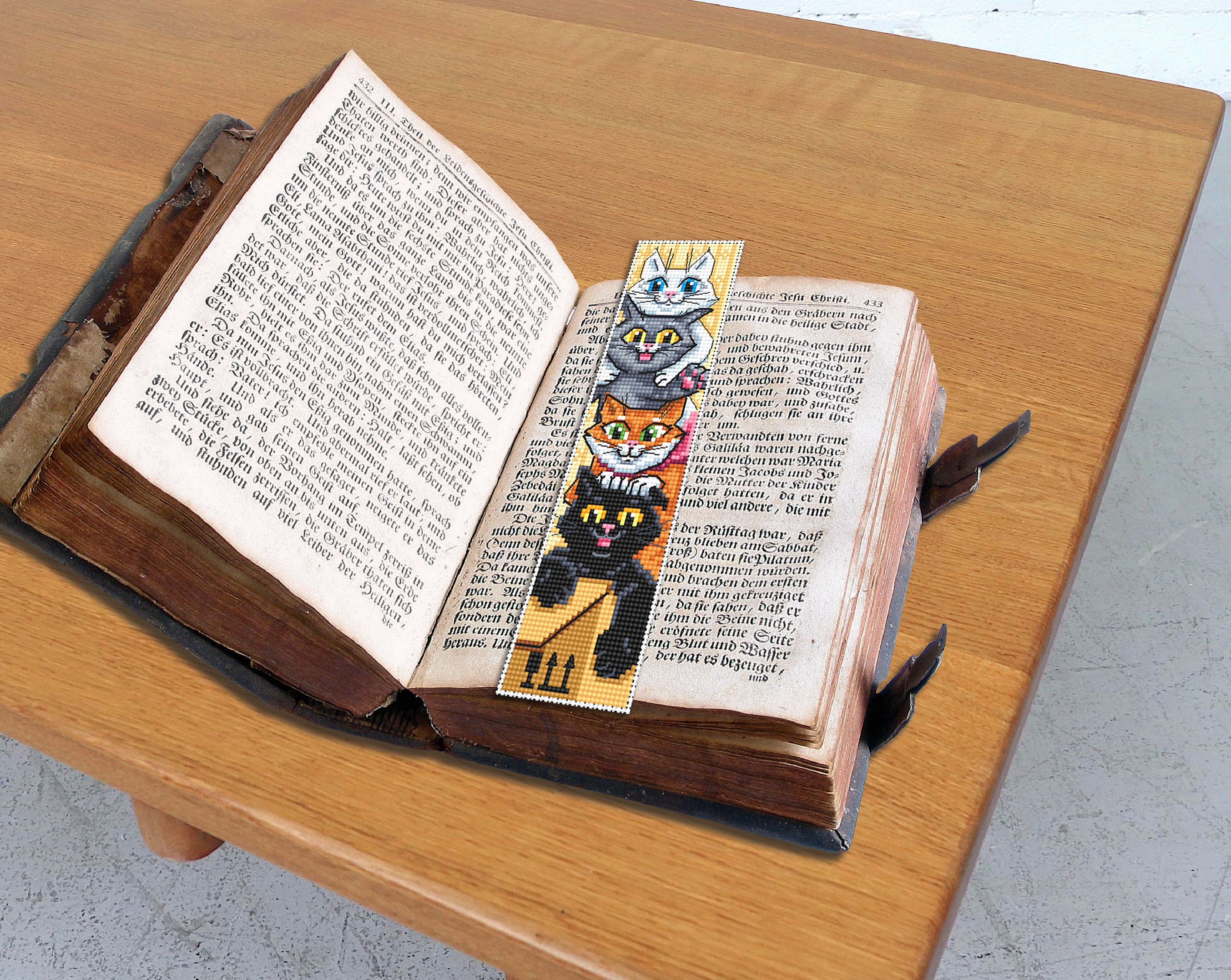 Cat Bookmark Cross Stitch Pattern PDF Cute Kitties Pattern - Etsy