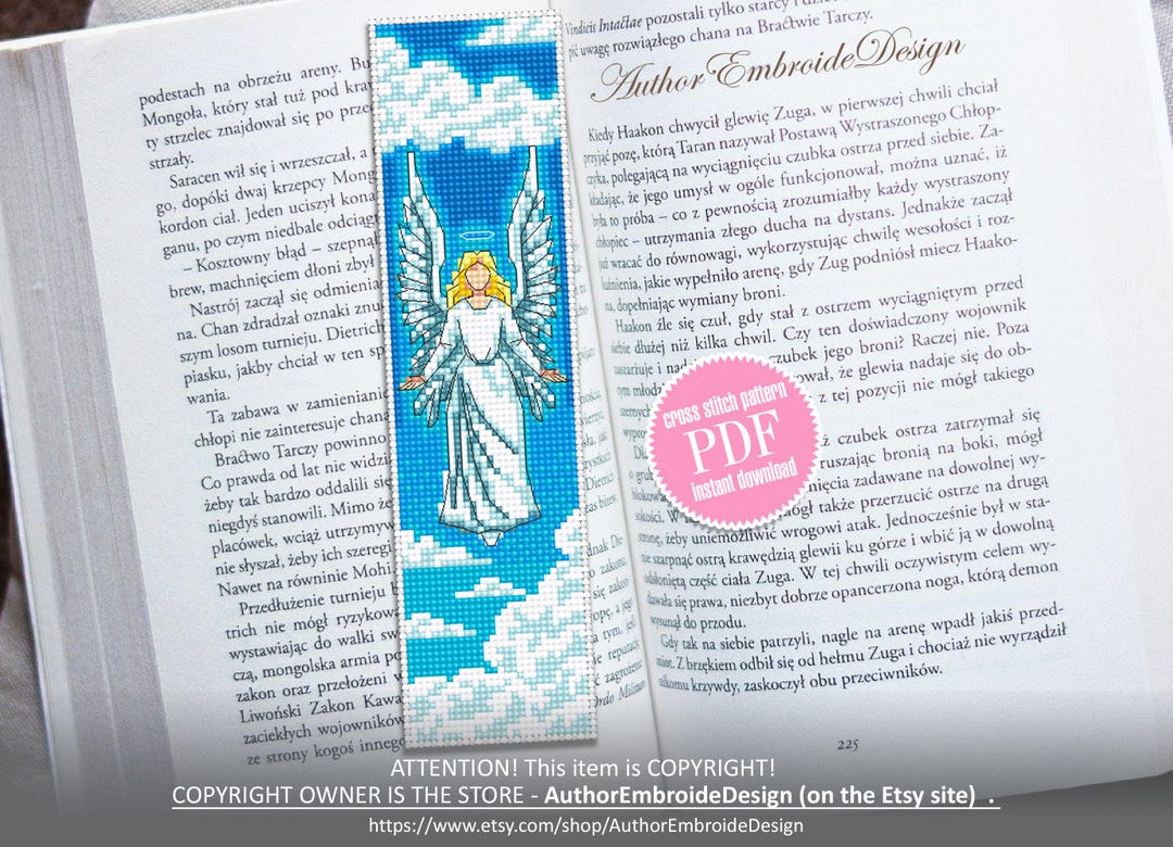 Angel Bookmark Cross Stitch Pattern PDF Download Guardian Angel Cross ...