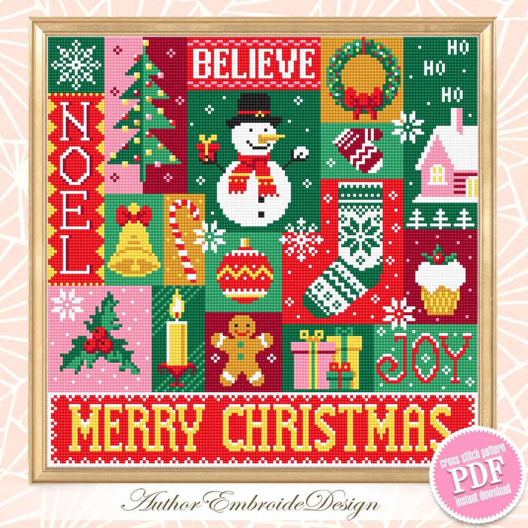 Christmas Sampler Cross Stitch Pattern PDF Download Xmas Cross Stitch ...