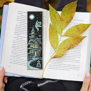 Halloween Bookmark Cross Stitch Pattern PDF Download Haunted House ...