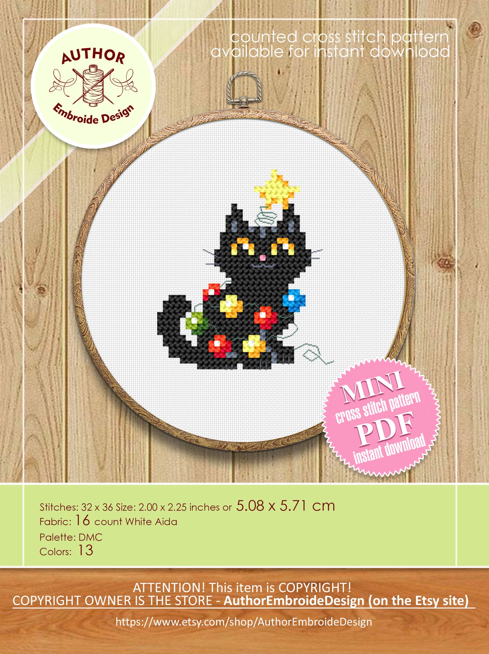 Set Christmas Cats Cross Stitch Pattern Download PDF Cute - Etsy