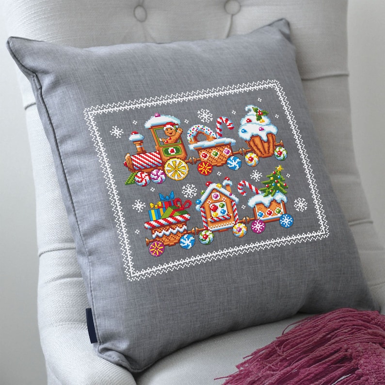Christmas Gingerbread Cross Stitch Pattern Download PDF Christmas Train ...