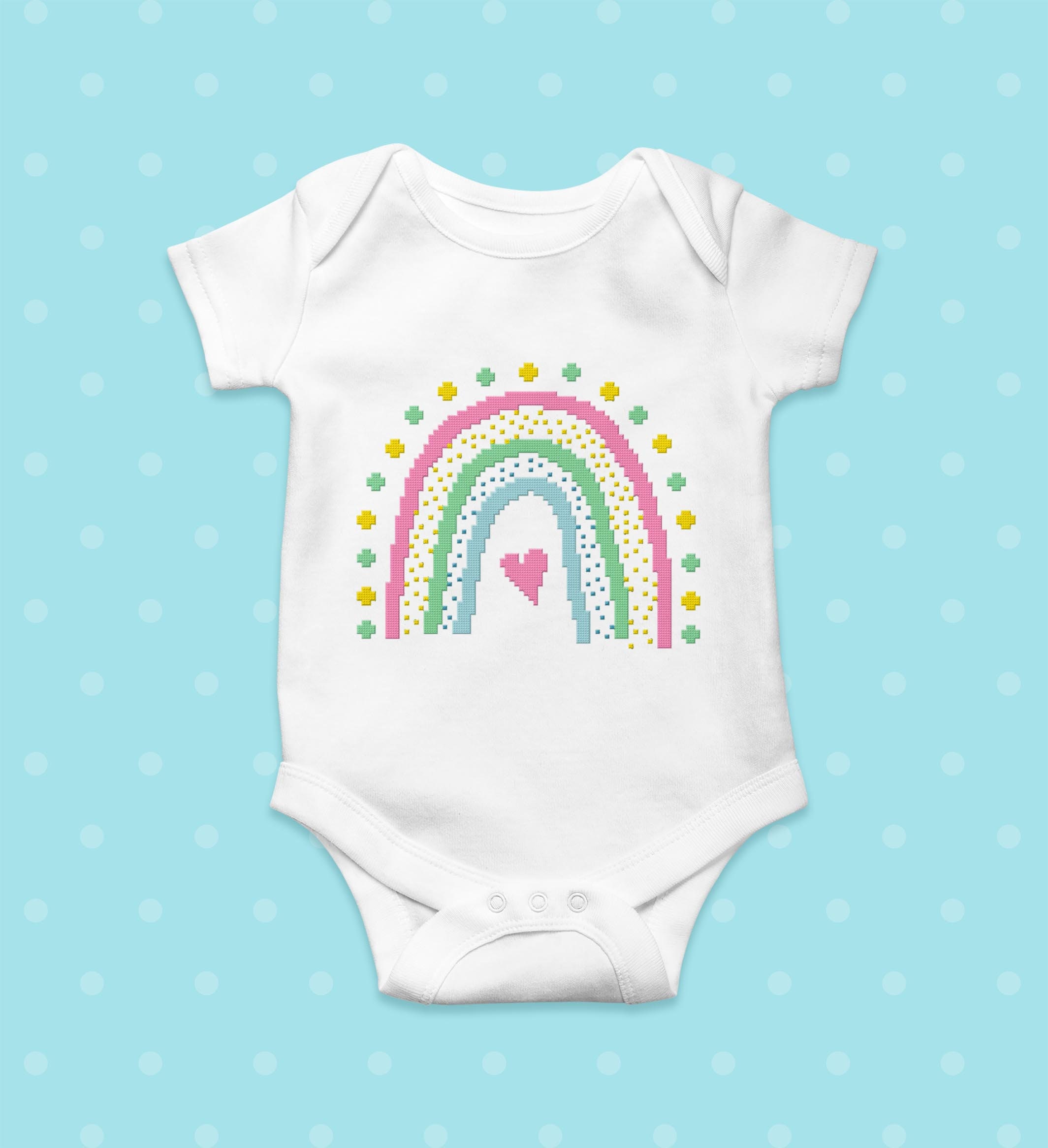 Small Pastel Rainbow Cross Stitch Pattern PDF Download Simple Rainbow ...